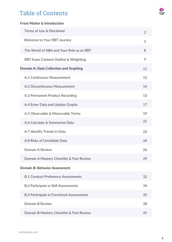 RBT Exam Study Guide (3rd Edition Task List) – Digital & Printable PDF ...
